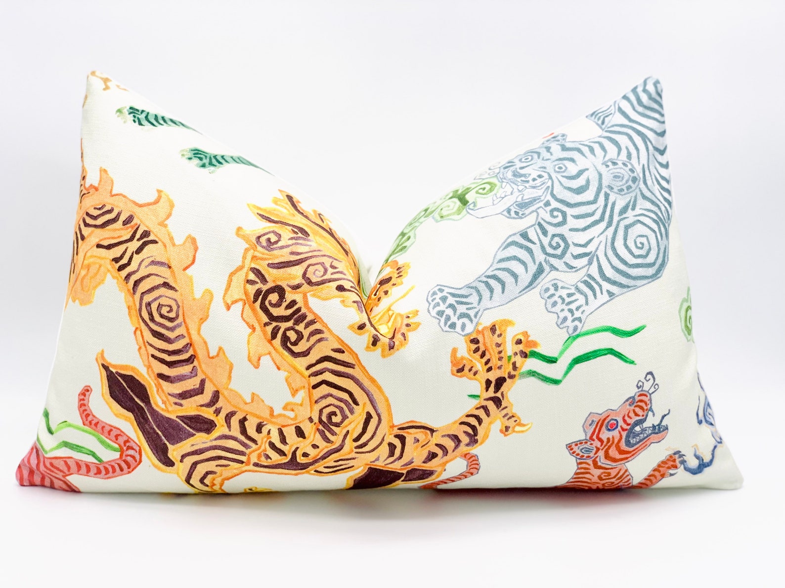 Chinoiserie Style Asian Dragon Throw Pillow Cover , Decorative Pillow ...
