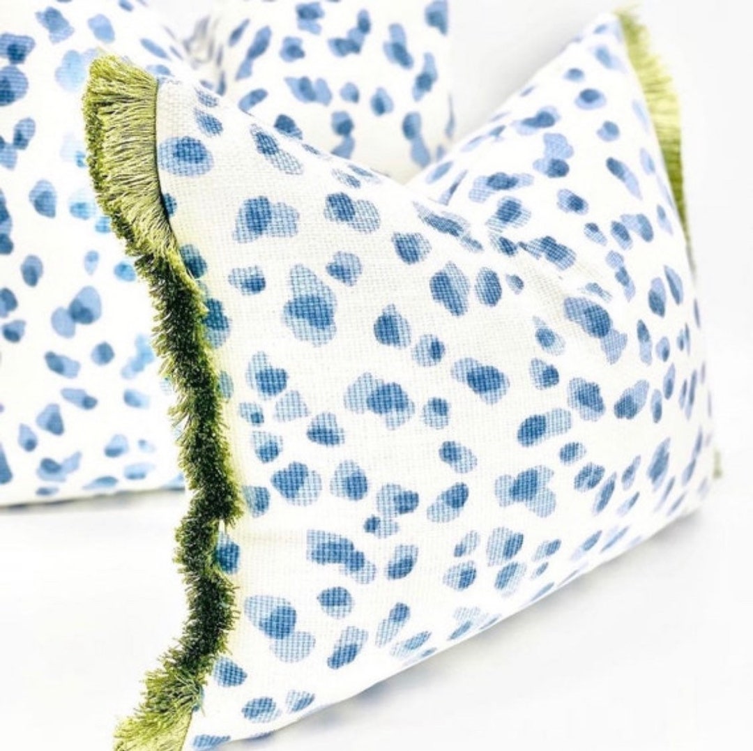 Mira Blue Decorative Throw Pillow Cover , Sofa Pillow Blue Leopard ...