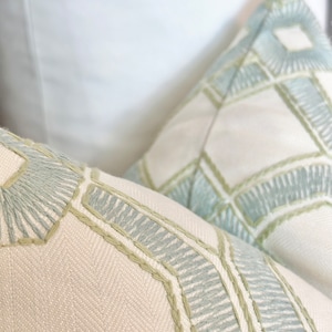 Seaglass Throw Pillow Cover Luxury Pillow Cover Embroidered Seaglass ...