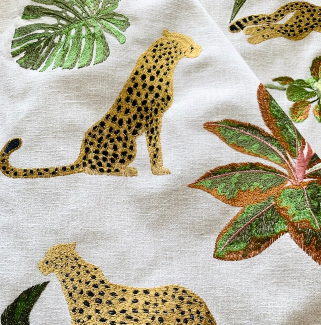 Cheetah Accent Throw Pillow Cover , Embroidered Cheetah Decorative ...