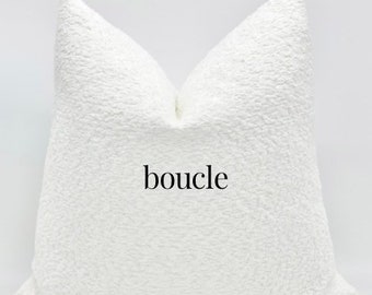 White Boucle Throw Pillow - Etsy