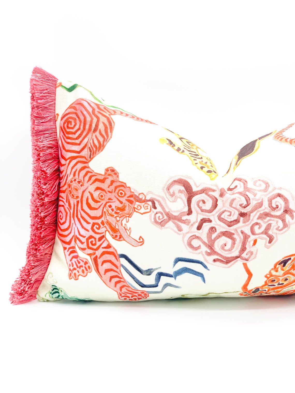 Chinoiserie Style Asian Dragon Throw Pillow Cover Lumbar - Etsy