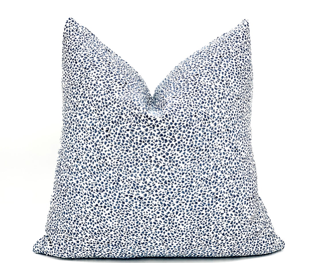 Blue Azure Spotted Chenille Throw Pillow Cover - Etsy