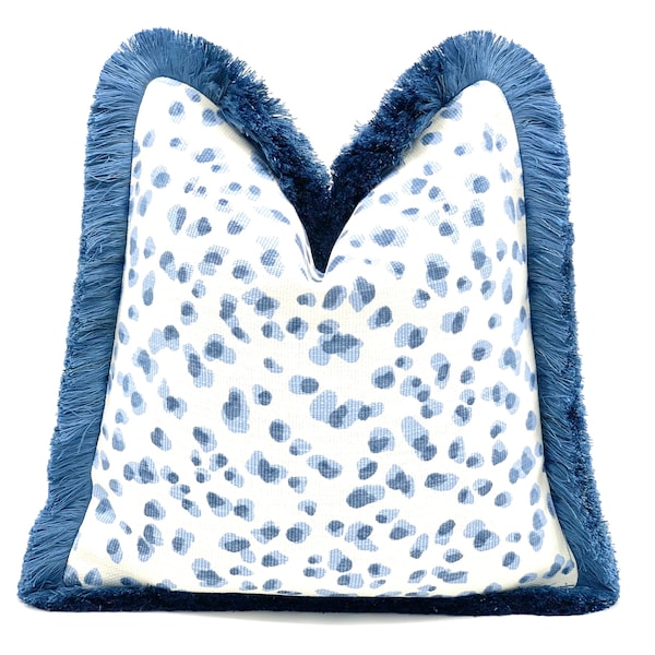 Blue Leopard Pillow - Etsy