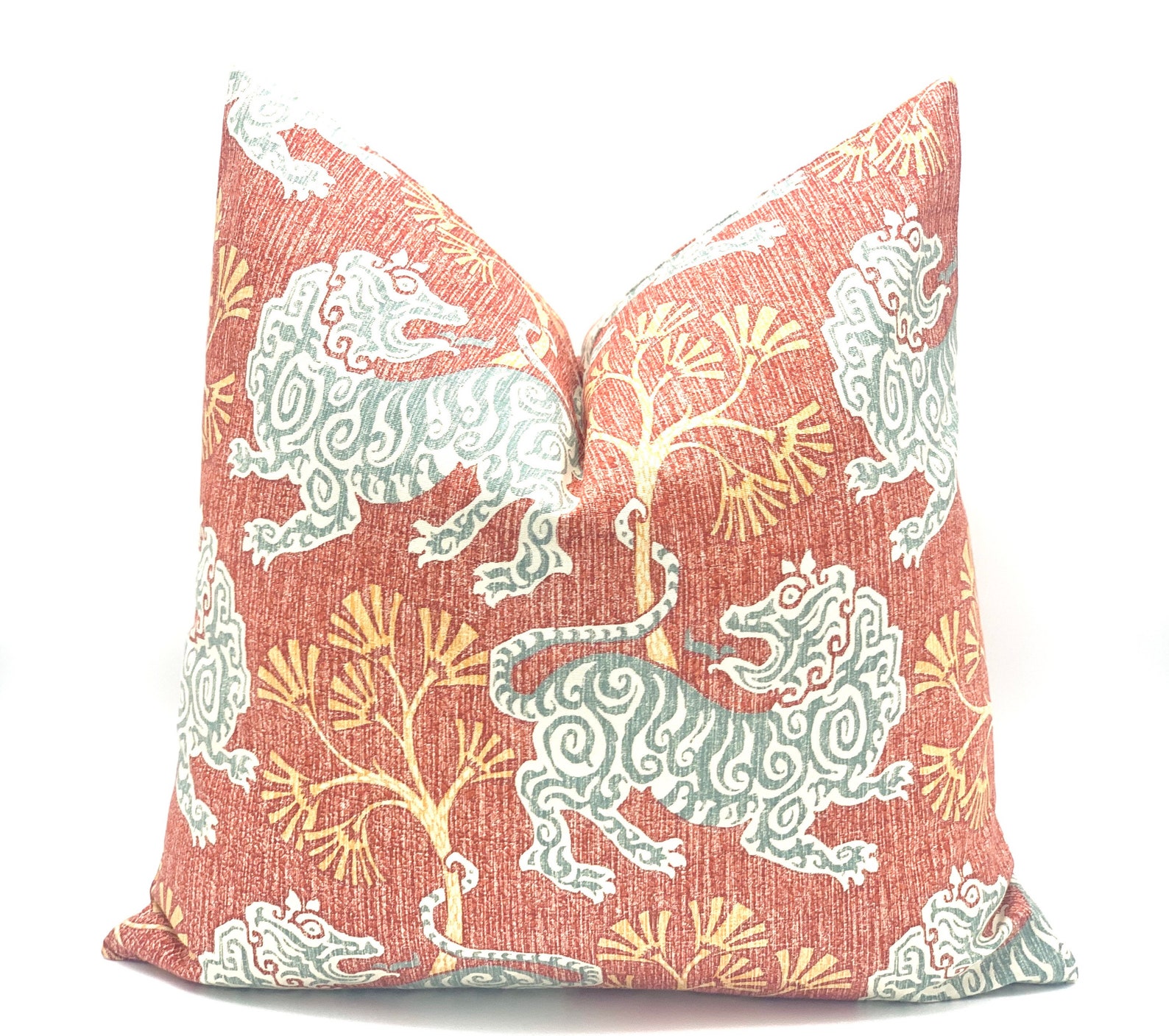 Chinoiserie Style Asian Dragon Throw Pillow Cover Decorative - Etsy