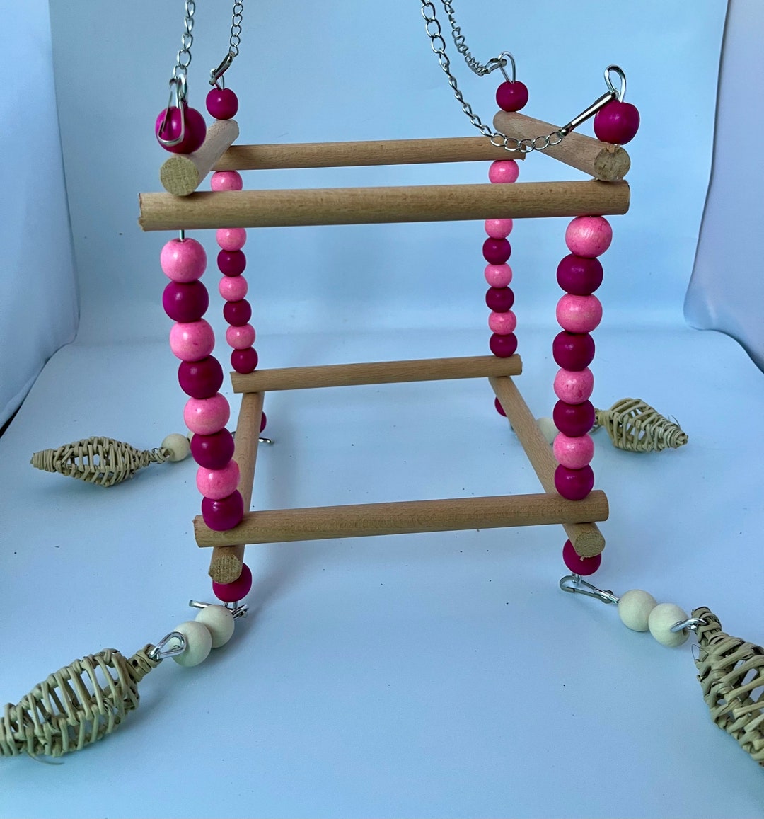 Pine Hanger Activity Cube Rat Toy Perch for Cage, Natural Cage ...