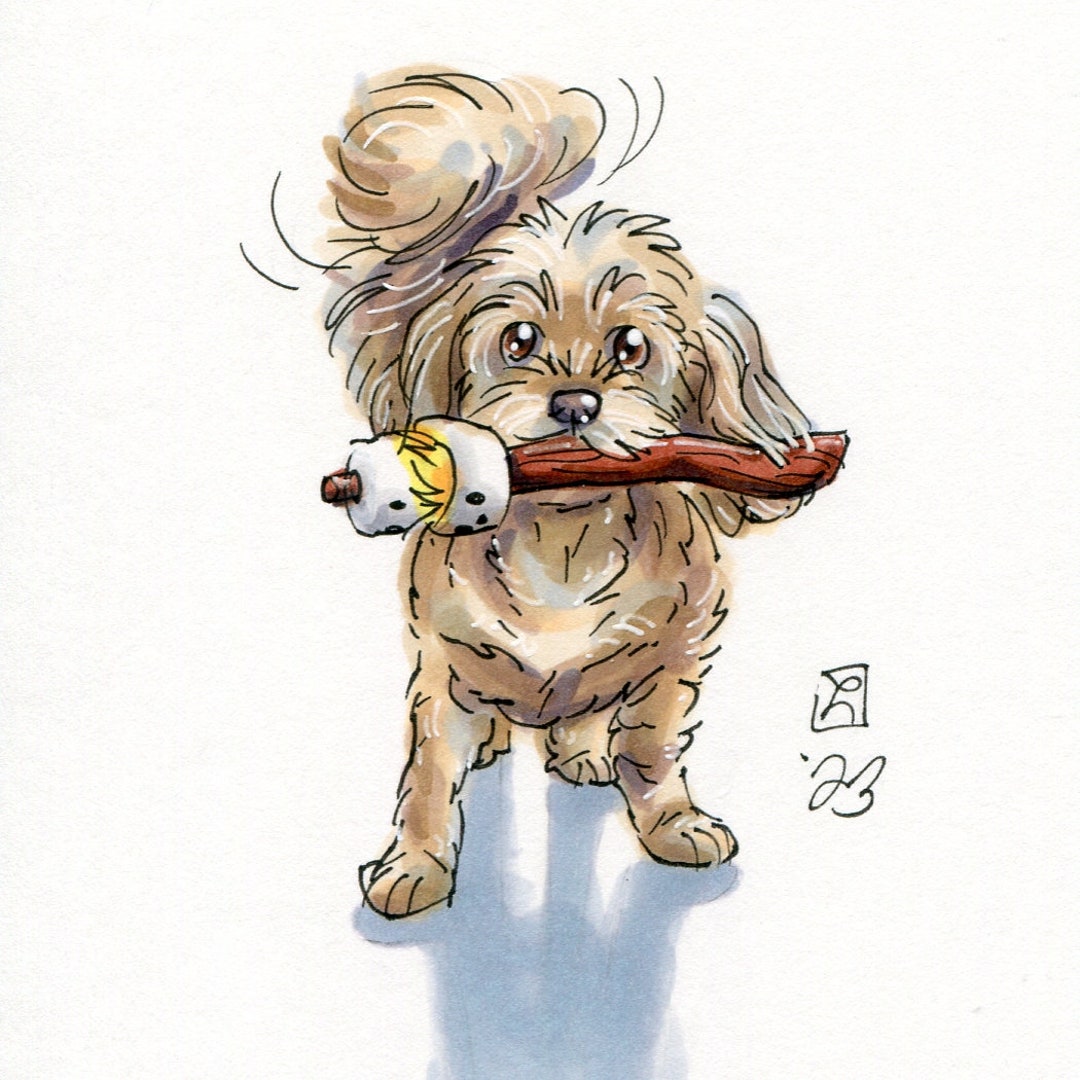 Custom Illustrated Pet Sketch -- Full Body - Etsy