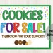 Printable Cookie Sale Sign, Instant Download Cookies Sold Here ...