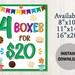 Printable Cookie Booth Sale Sign, Instant Download 4 for 20 Sale Sign ...