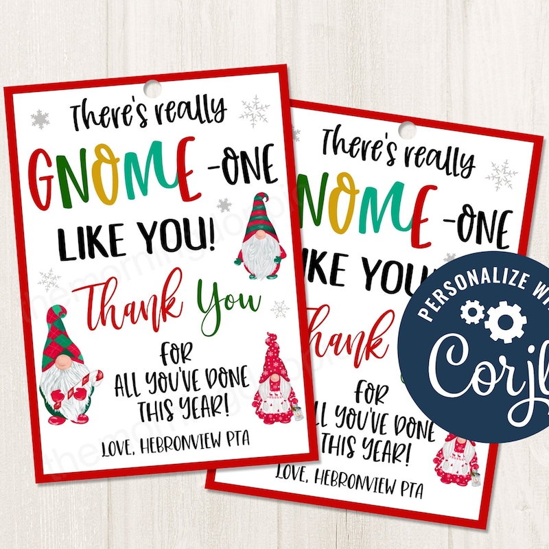 Gnome Christmas Tags - Etsy