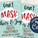 Printable/editable Can't Mask Cheer and Joy Gift Tag, Christmas Gift ...