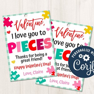 Printable/editable Puzzle Pieces Puzzle Box Valentine's Day Classroom ...