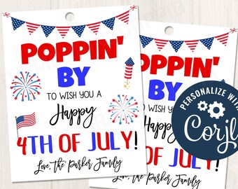 INSTANT DOWNLOAD DIY Printable Polka Dot Just Poppin by to Say - Etsy