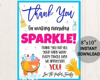 Printable/editable Housekeeping Appreciation Week Thank You - Etsy UK
