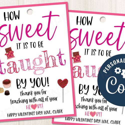 Printable/editable How Sweet It is to Be Taught by You - Etsy