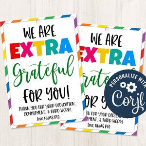 Printable/editable We Are Extra Grateful for You Gift Tag for - Etsy UK