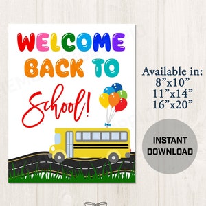 Printable Welcome Back to School Poster Sign, Classroom Decorations ...