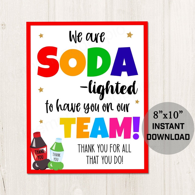 Teacher Soda Bar Printable - Etsy