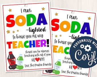 Soda Can Label Teacher Appreciation - Etsy