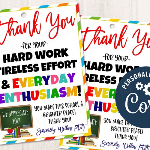 Printable/editable Thank You for All You Do Teacher Staff PTO - Etsy