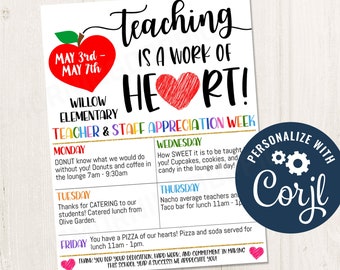 Printable/editable Teaching is a Work of Heart Teacher and Staff ...