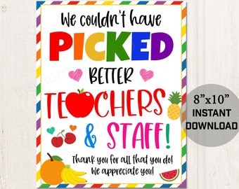 Printable We Couldn't Have Picked Better Teachers and | Etsy