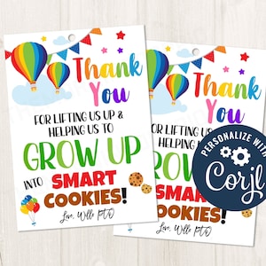 Printable/editable You Lift Us up Gift Tag for Teacher Appreciation ...