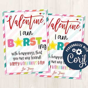 Printable/editable Valentine I Am Bursting With Happiness That You Are ...