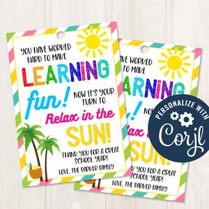 Printable/editable School Was Fun Relax in the Sun Last Day of School ...