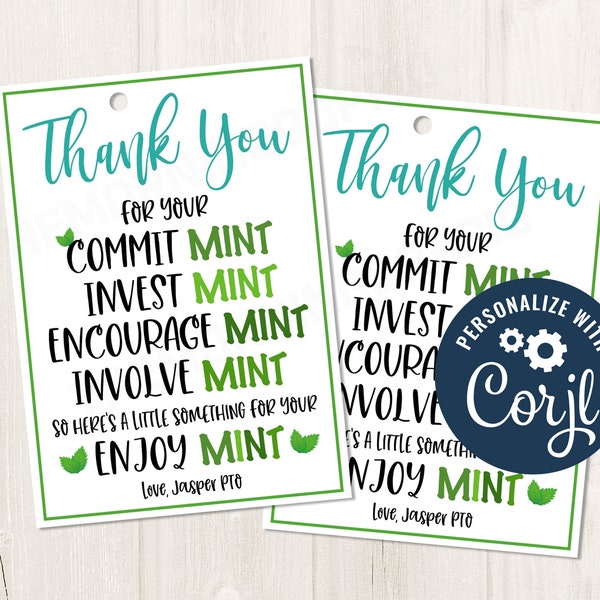 Mint Thank You - Etsy