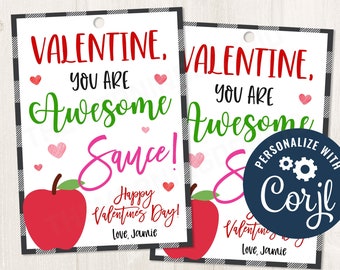 You Are Awesome Sauce Valentine Printable | Etsy