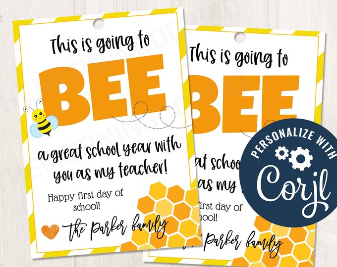 Printable/editable This is Going to Bee a Great School Year - Etsy