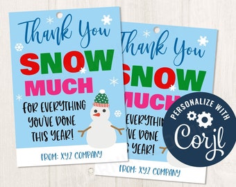 Thank You Snow Much Template - Etsy