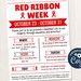 Red Ribbon Week Itinerary Flyer Template Printable Editable School PTO ...