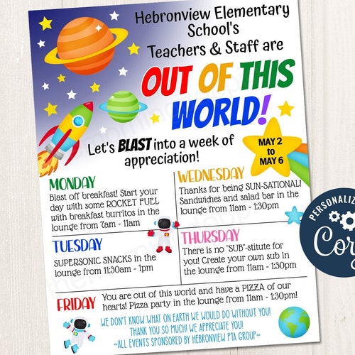 Printable/editable Outer Space Galactic Theme Teacher Staff - Etsy