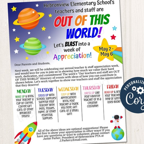 Editable World Theme Teacher Appreciation Staff Invitation | Etsy