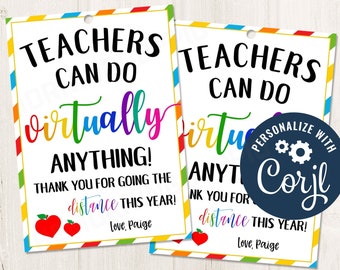 Printable/editable Teachers Can Do Virtually Anything Gift | Etsy