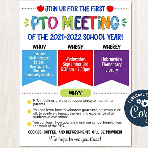 Editable August PTO PTA Newsletter Flyer Printable School - Etsy