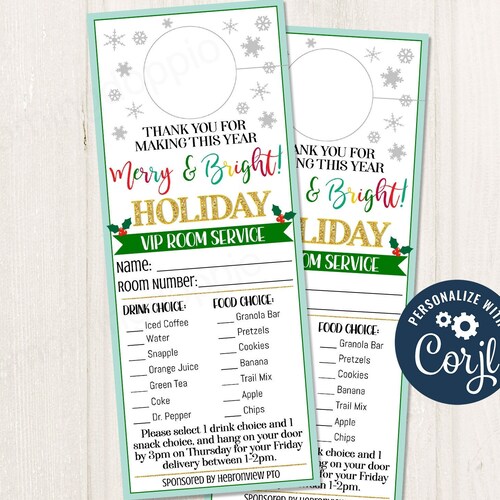 Printable Editable Holiday Teacher and Staff Appreciation - Etsy