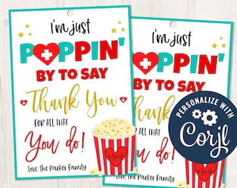 Popcorn thank you | Etsy