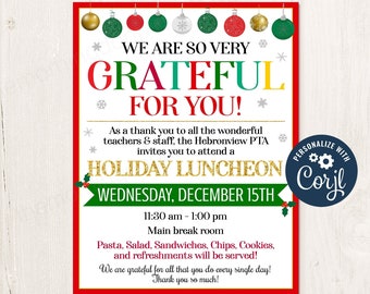 Work Holiday Luncheon Flyer