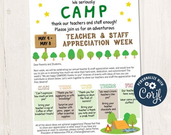 Camping Teacher Appreciation Week Parents - Etsy