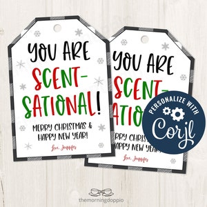 Printable/editable You Are Scent-sational Christmas Gift Tag | Etsy