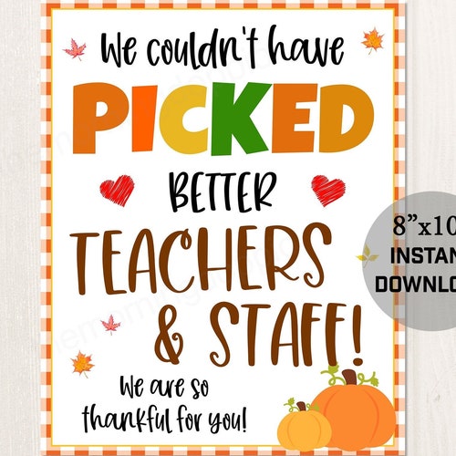 Printable We Couldn't Have Picked Better Teachers Thank - Etsy
