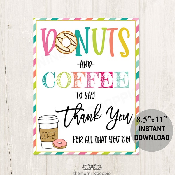 Coffee and Donuts Staff Appreciation - Etsy