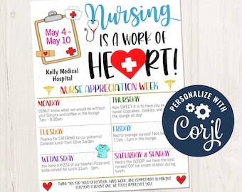 Nursing Home Appreciation Week Itinerary Thank You Healthcare - Etsy