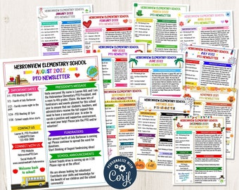 Editable February PTO PTA Newsletter Flyer Printable School | Etsy