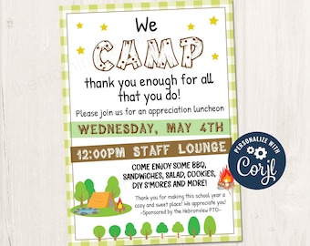 Camping Teacher Appreciation Week - Etsy