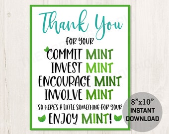 Thank You for Your Commit Mint Sign - Etsy