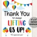 Printable Thank You for Lifting Us up Appreciation Sign, Thank You Sign ...